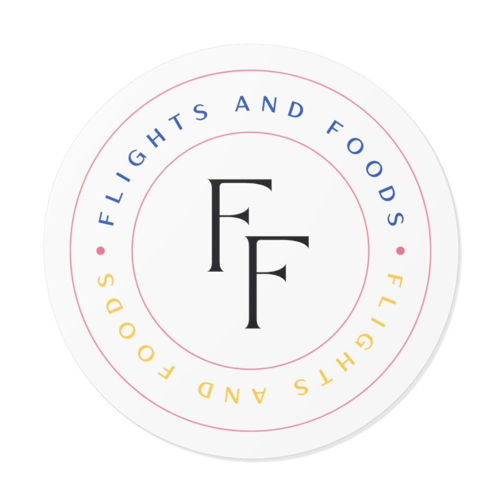 Round Vinyl Stickers - Flights and Foods